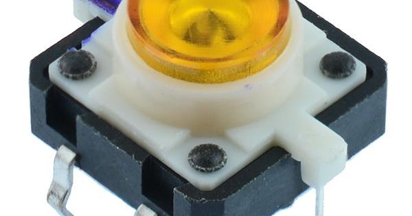 Yellow LED 12x12mm illuminated PCB Tactile Switch