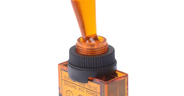 Amber LED On-Off Paddle Toggle Switch SPST 20A 12V