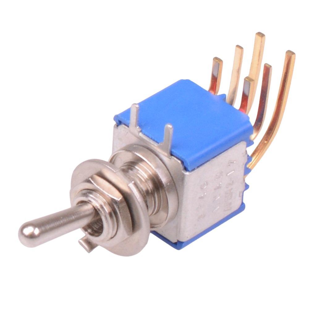 On-On Right Angle PCB Miniature Toggle Switch DPDT