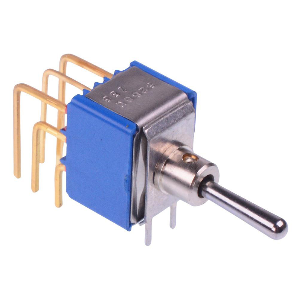 On-Off-(On) Momentary PCB Miniature Toggle Switch 3PDT