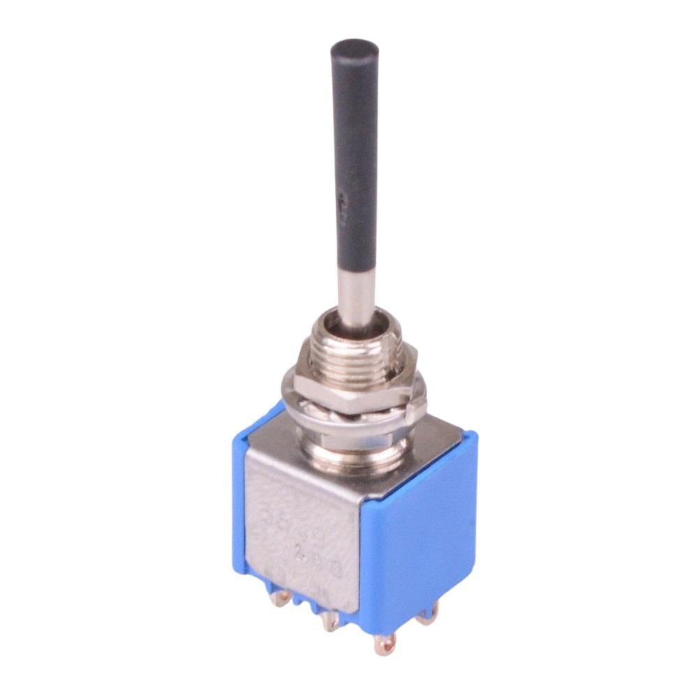 Black Long Lever On-Off-On Miniature Toggle Switch DPDT