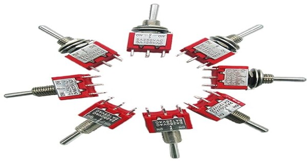 8pcs 6 Terminal 3 Position DPDT Miniature Toggle Switches ON/OFF/ON Car ...