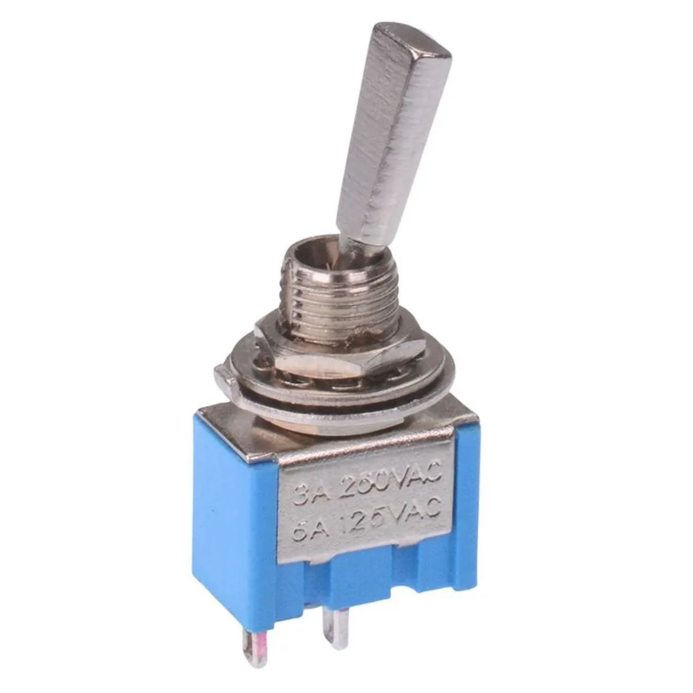 On-Off Flat Handle Mini Toggle Switch SPST 3A 250V