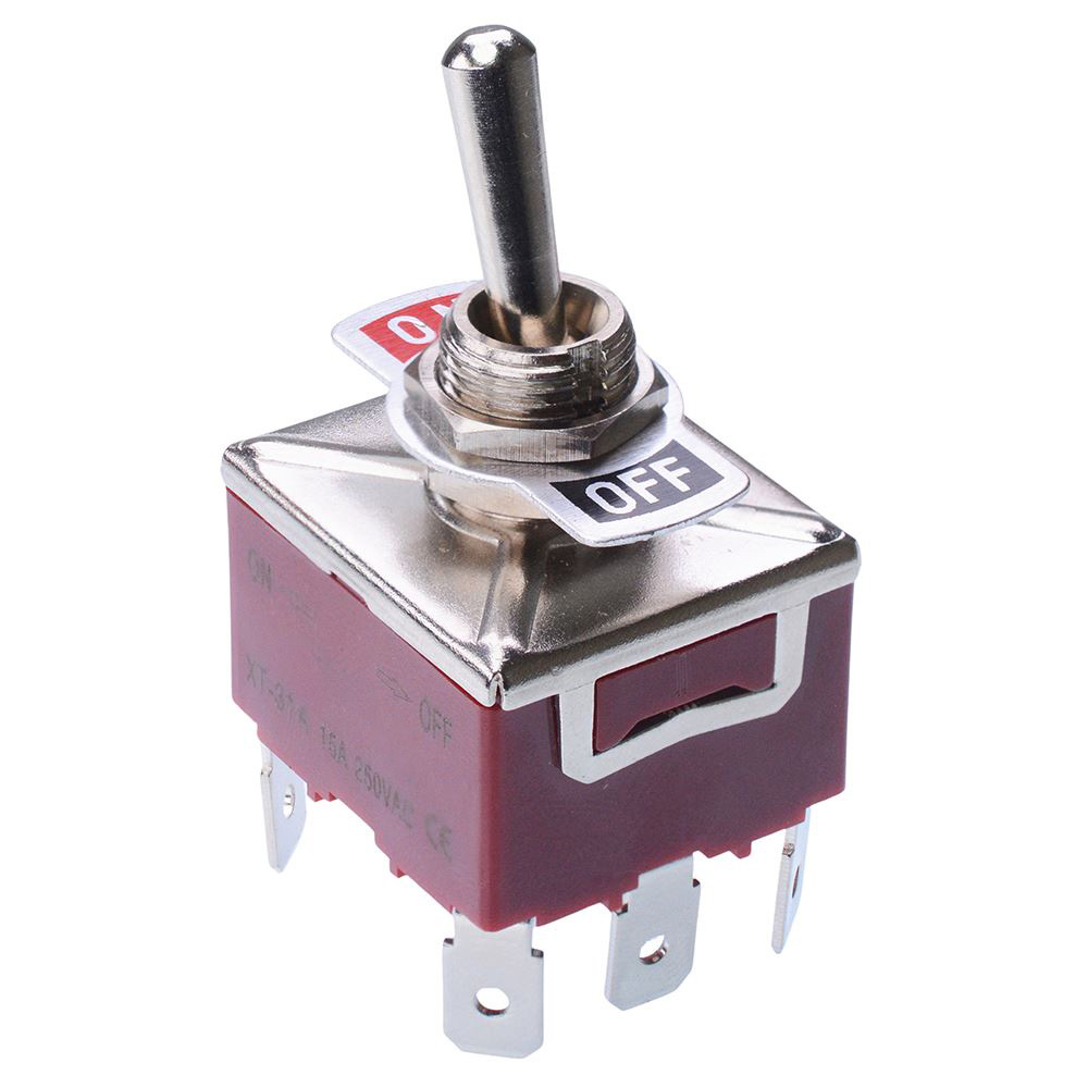 On-Off 3PST Toggle Switch 250V AC 15A 12mm