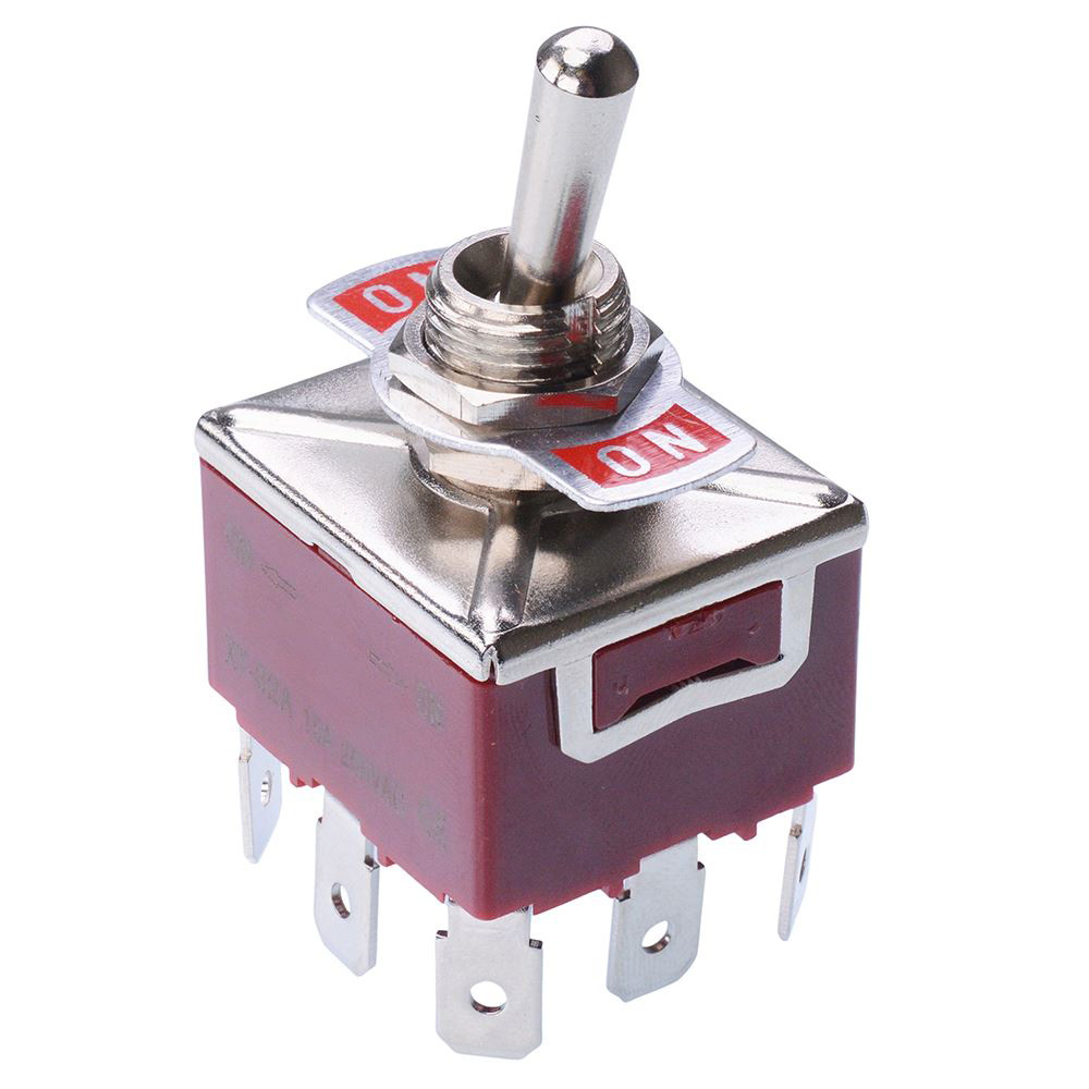 On-On 3PDT Toggle Switch 250V AC 15A 12mm